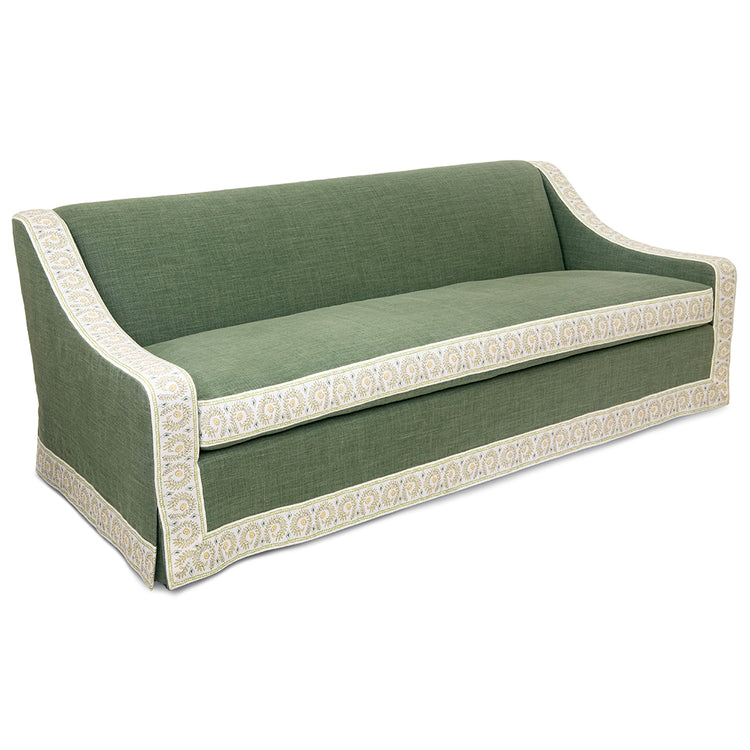 Devon Sofa in Fiandre Linen and Palampore Stripe – Casa Branca