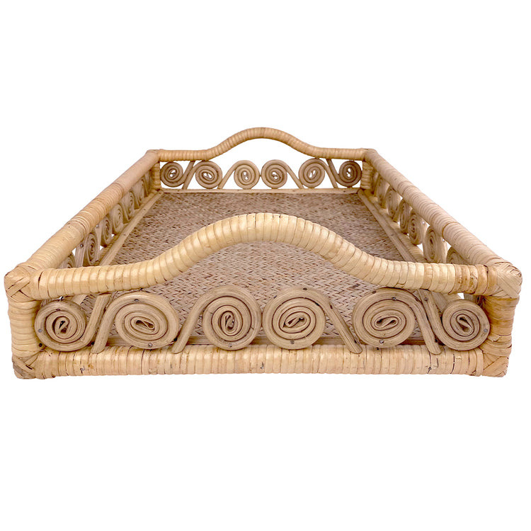 Rattan Swirl Breakfast Serving Tray | Casa Branca